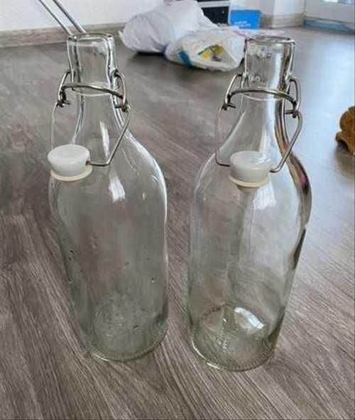 Бутылка стеклянная с крышкой икея Korken 1 литр