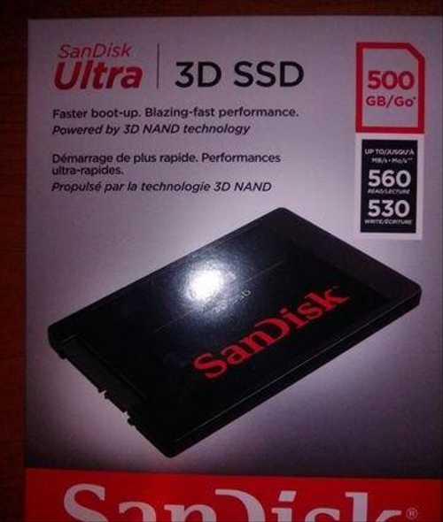 Новый SSD SanDisk Ultra 3D 500GB sdssdh3-500G-G25