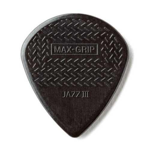 Медиатор Dunlop Nylon Jazz III Max Grip, черный, п