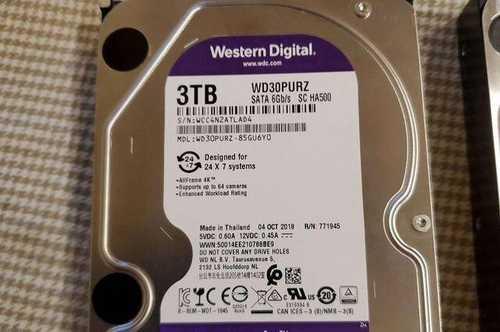 Жесткий диск WD Purple 3тб (WD30purz) 2 шт