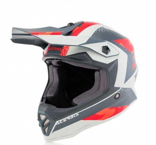 Детский мотошлем Acerbis steel Red/Grey