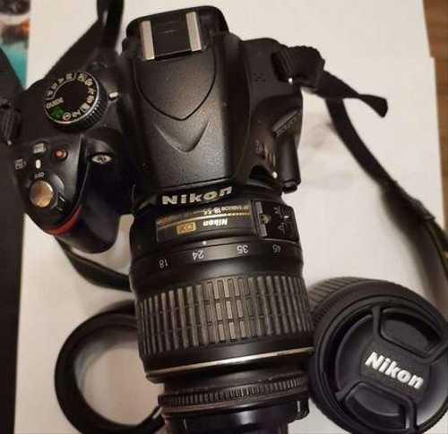 Зеркальный фотоаппарат nikon d3200, два объектива