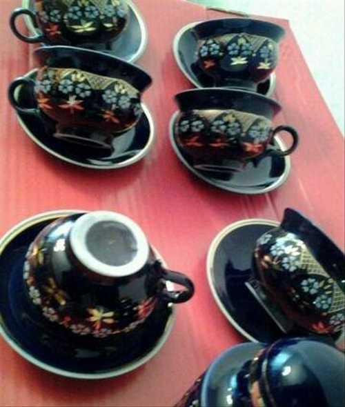 Винтажный набор из 6 чайных/кофейных пар
