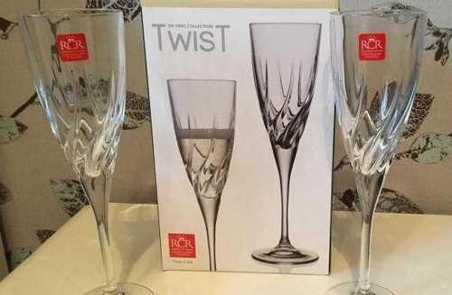 Набор из 2-х бокалов для шампанского Twist Италия