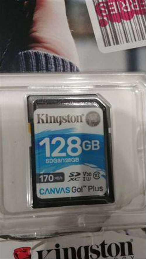 Карта памяти Kingston sdxc 128gb canvas go plus (S