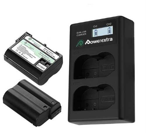 Зарядное устройство Powerextra EN-EL15 + 2 аккумул