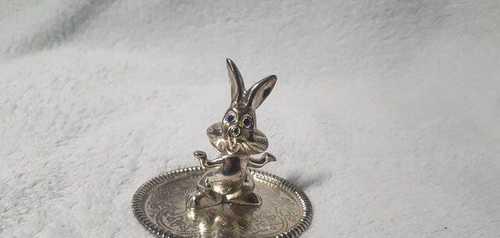 Статуэтка заяц-кролик (бронза с серебрением)