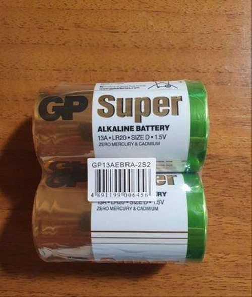 D Батарейка GP Super Alkaline 13A LR20