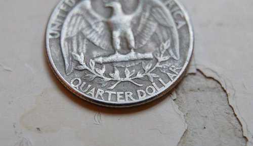 Продам монету Liberty Quarter Dollar 1965г