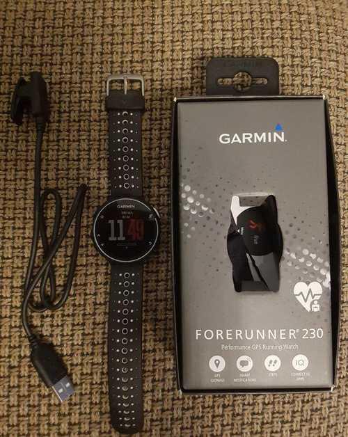 Garmin forerunner 230 hrm (черный с белым)