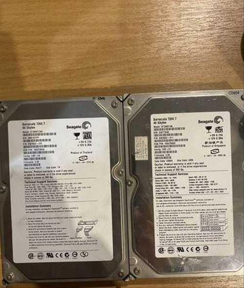 Жесткие диски seagate barracuda 80 gb и 40 gb