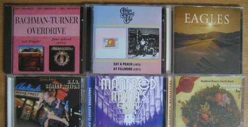 CD диски Allman Brothers Band, BTO, eagles