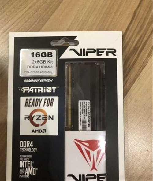Модуль памяти Patriot Viper 4 Blackout PVB416G400C