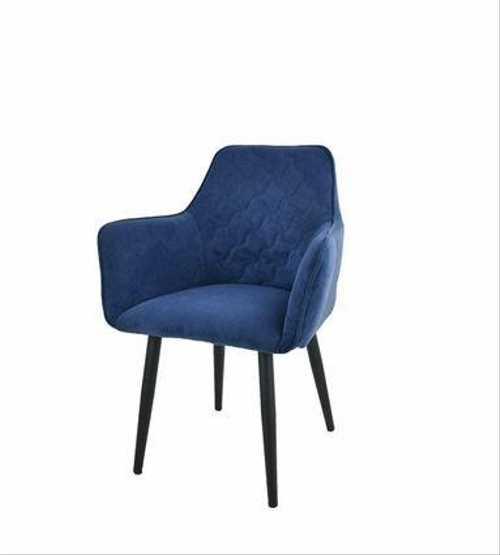 Кресло Стул синий для гостиной из велюра Вито