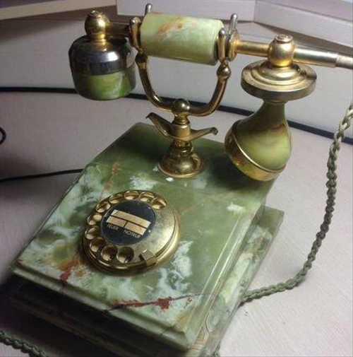 Антикварный ретро телефон, 1980 г. Германия, оникс