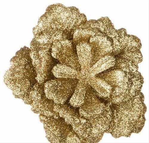 Lefard изделие декоративное роза на клипсе. золото диаметр8 см