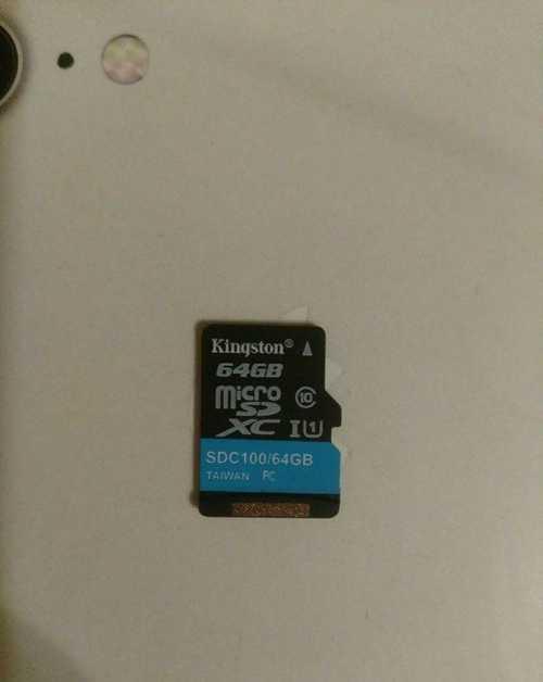 Карта памяти MicroSD 64Gb Kingston