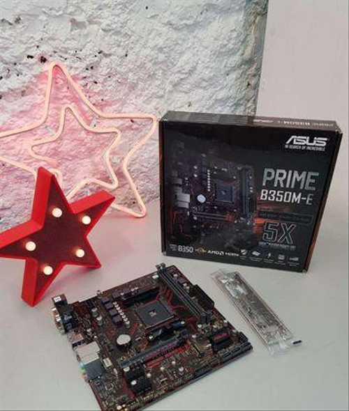 Материнская плата am4 asus prime b350m-e