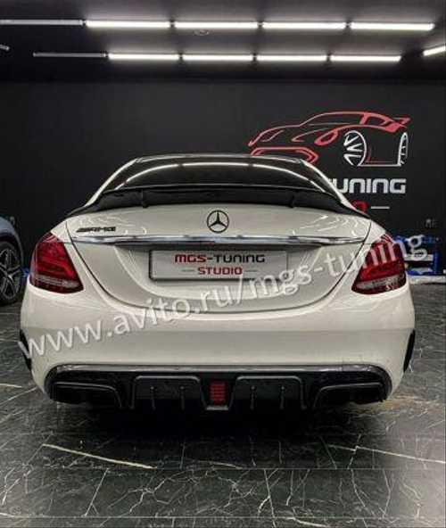 Диффузор B + Спойлер PSM на Mercedes C-Class