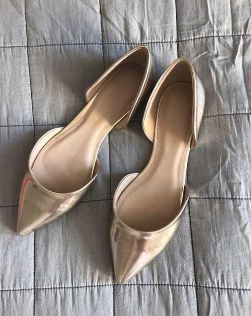 Новые золотые балетки Aldo, 36,5-37р
