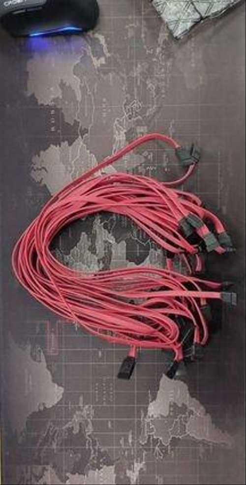 SATA кабель 45 см б/у 22 штуки рабочие