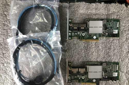 Комплект 2x HBA адаптор dell perc H200 raid + 4 SA