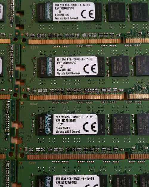 Kingston KVR1333D3E9S 8GB ECC unbufered 8шт DDR3