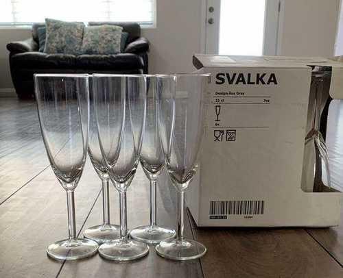 Бокалы для шампанского 5 штук IKEA