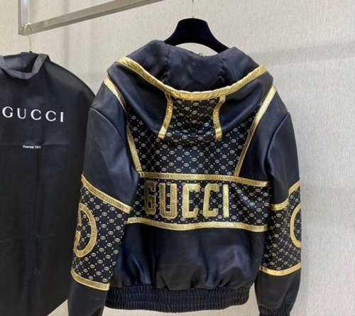 Кожаная куртка Gucci Golden GG