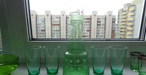 Посуда Зеленое стекло СССР