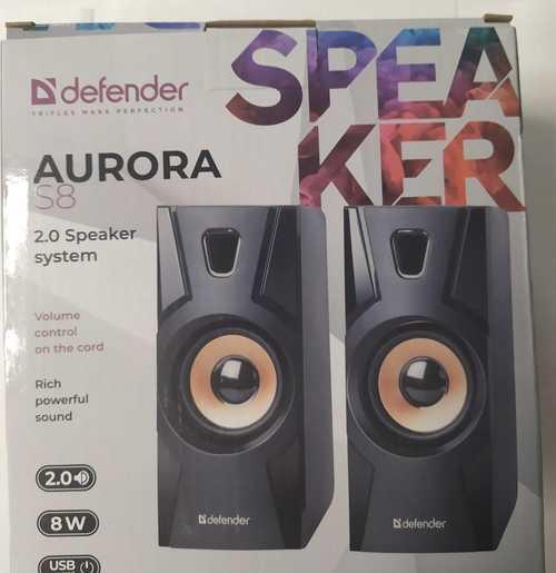 Колонки Defender 2,0 Aurora S8 RMS 8W,USB