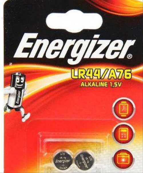 Батарейка алкалиновая Energizer, LR44 - 2 шт