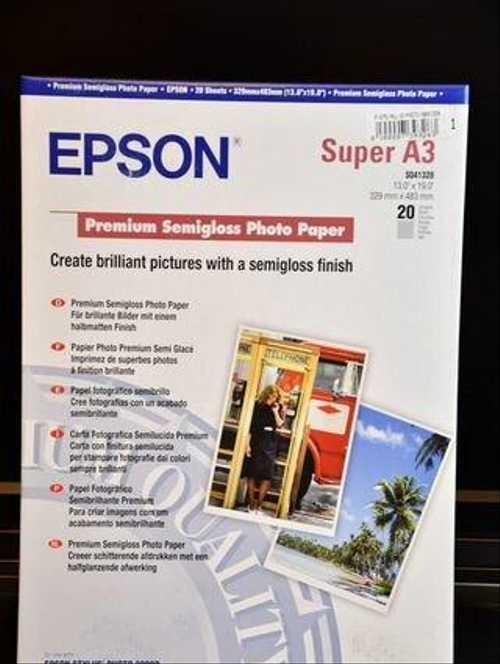 Бумага Epson Premium Semigloss Photo Paper A3+