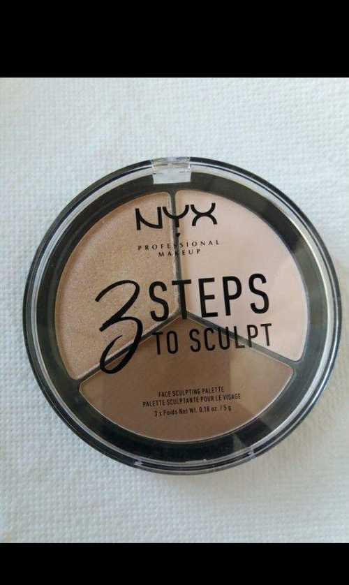 NYX 3 steps. Скульптор, хайлайтер, пудра