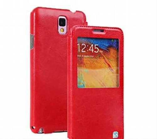Кожаный чехол hoco Samsung Note 3 N9000 красный