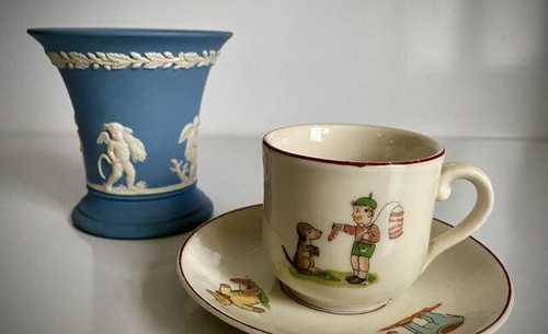 Чайная пара из детского сервиза вазочка Wedgwood