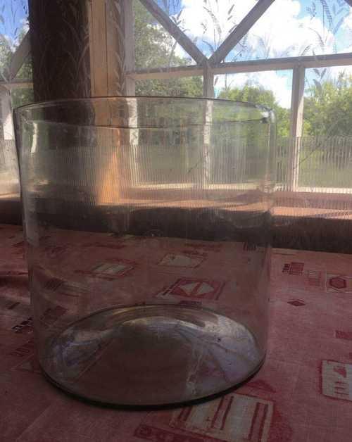 Стеклянная ваза цилиндр, аквариум