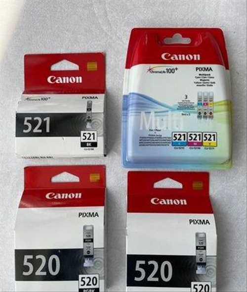 Оригинальные картриджы Canon CLI-521BK/C/M/Y