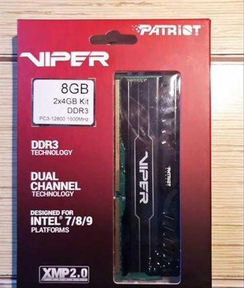 Оперативная память ddr3 Patriot Viper 2х4gb 1600