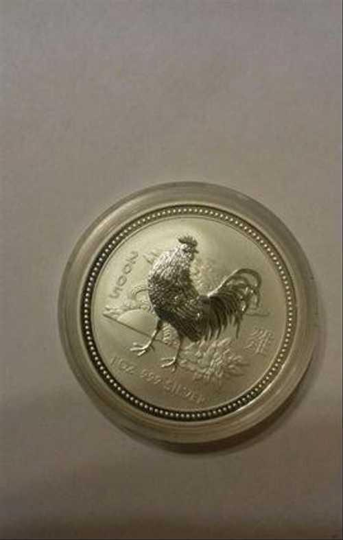 Серебряная монета Австралии «Год Петуха» 2005г