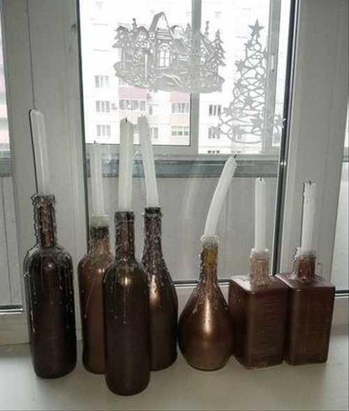Бутылки для декора, декорации к празднику