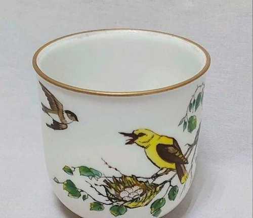 Чашка кофейная «Птички»,лфз,деколь,ручная роспись
