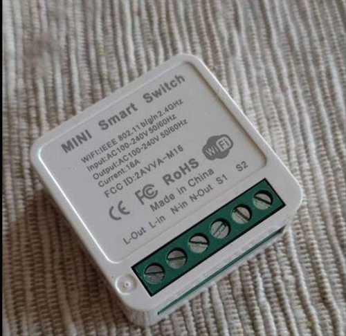 WiFi реле Mini Smart 16А с контактами для выключат