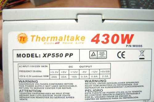 Thermaltake 430w xp550pp схема