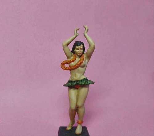 Оловянная миниатюра Гавайская девушка 54 мм пинап