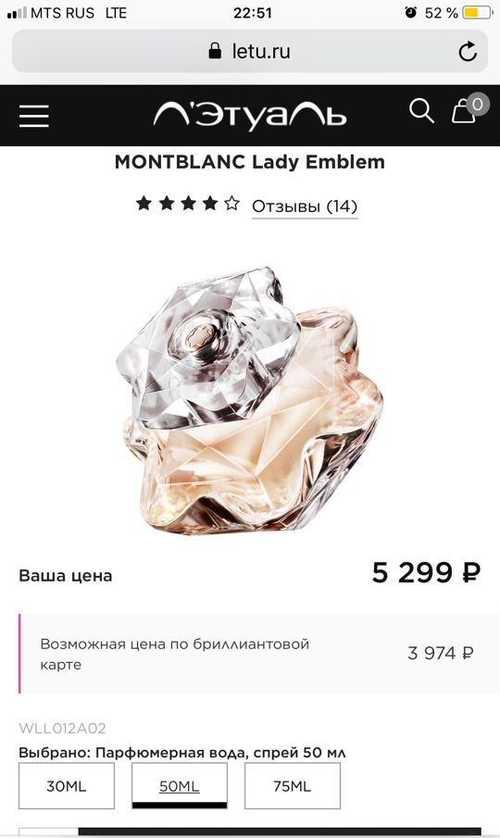 Парфюм Mont Blanc 50 ml
