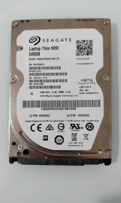 Жесткий диск Seagate laptop thin HDD 500 GB