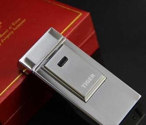 Электроимпульсная, дуговая USB зажигалка Tiger сер