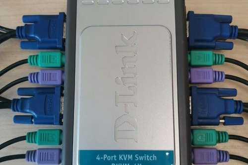 KVM переключатель на 4 пк с проводами