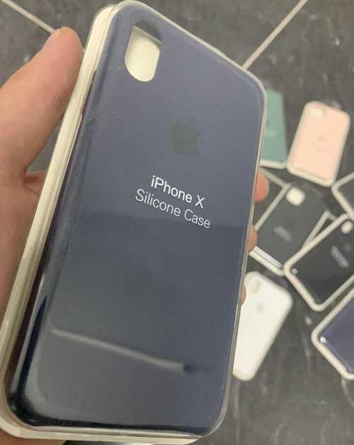 Чехол на iPhone X Silicone Case Blue